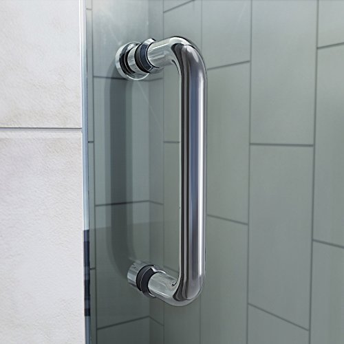 DreamLine Flex 34 in. D x 60 in. W x 76 3/4 in. H Semi-Frameless Shower Door in Brushed Nickel with Right Drain Base and Backwalls, DL-6229R-04
