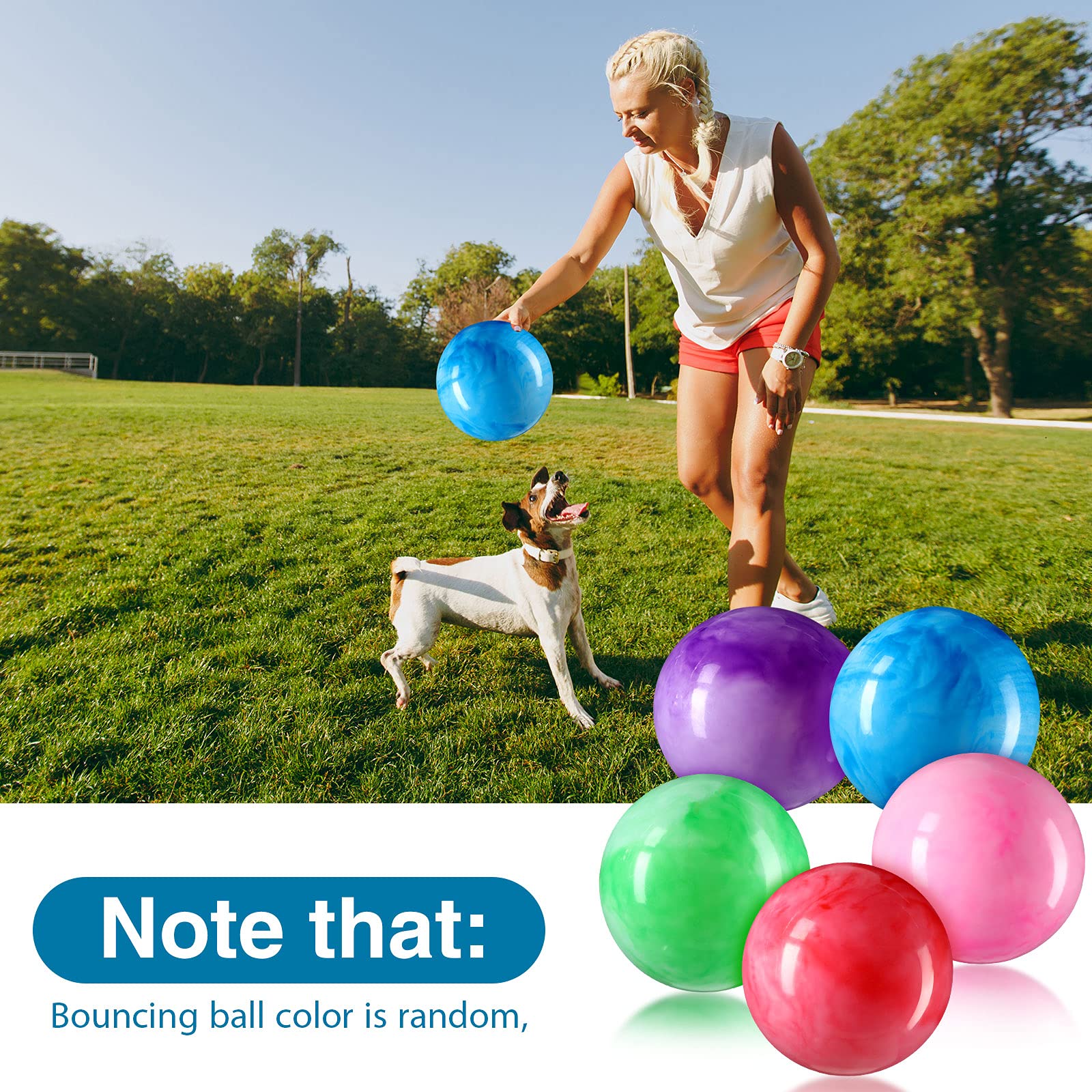 Threan 6 Pieces Bouncing Ball for Kids Marbleized Bouncy Balls Inflatable Ball Pump with Air Needle Colorful Bouncy Balls Cloud Bouncing Balls for Pets Adults Handballs Playground(8.5 Inches)