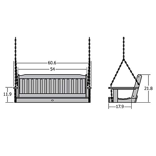 Highwood AD-PORL1-BKE Lehigh Porch Swing, 5 Feet, Black