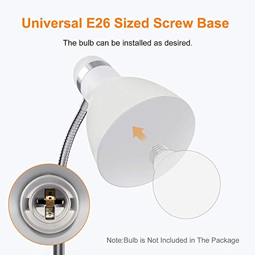 LEPOWER Metal Floor Lamp, Adjustable Goose Neck Standing Lamp with Heavy Metal Based, E26 Lamp Base, Torchiere Light for Living Room, Bedroom, Study Room and Office