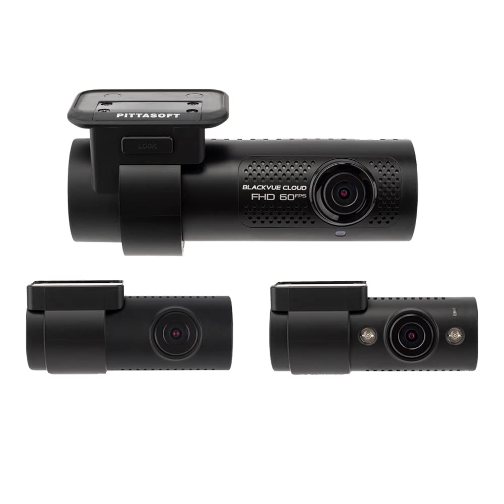 BlackVue DR750X-3CH Plus with 32GB microSD Card | Dual FHD + HD Triple Channel Cloud Dashcam | Cloud Connectivity | Mobile Hotspot and LTE via Optional LTE Module