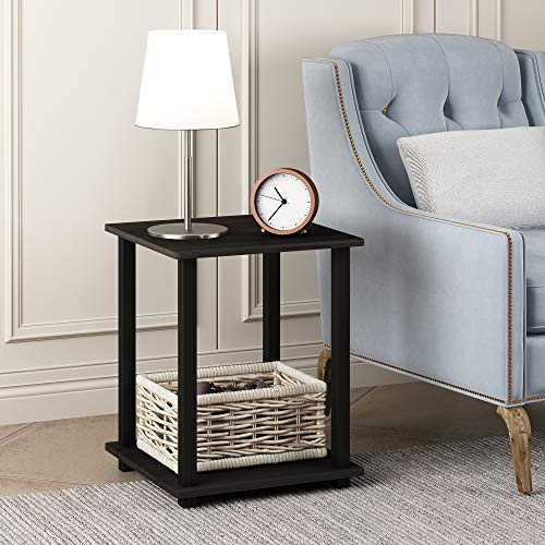Furinno Simplistic Set of 2 End Table, Dark Walnut