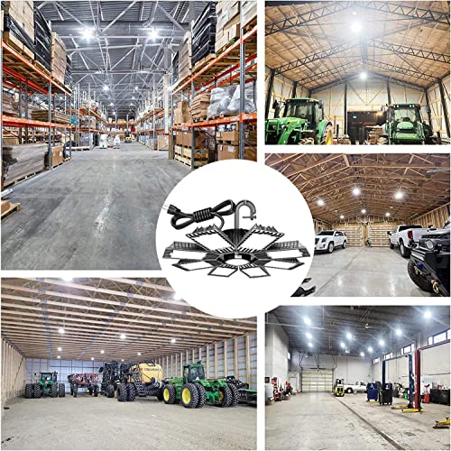 Fucoda 250W LED High Bay Light 35,000LM Industrial Commercial LED Shop Light with 5β Cables Plug High Bay LED Lights for Commercial Warehouse Workshop Garage Factory Barn Low Bay Area Light- 2 Pack