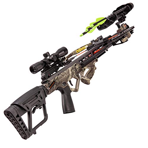 Bear X Constrictor Ready to Shoot Crossbow Package with Scope, Quiver, Bolts, Cocking Rope, and Wax, Strata Finish