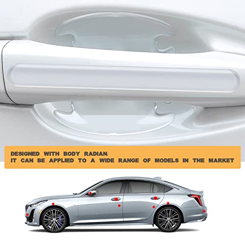 Grafken 8Pcs 3D Transparent car Door Handle Stickers Door Bowl Scratch Protector, Universal Waterproof Anti-Scratch Paint white m Grafken-doorsticker 0