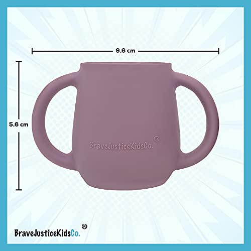 BraveJusticeKidsCo. | Teenie Tiny™ Silicone Developmental Baby-Led Weaning Drinking Cups (2 pack) (Mauve)