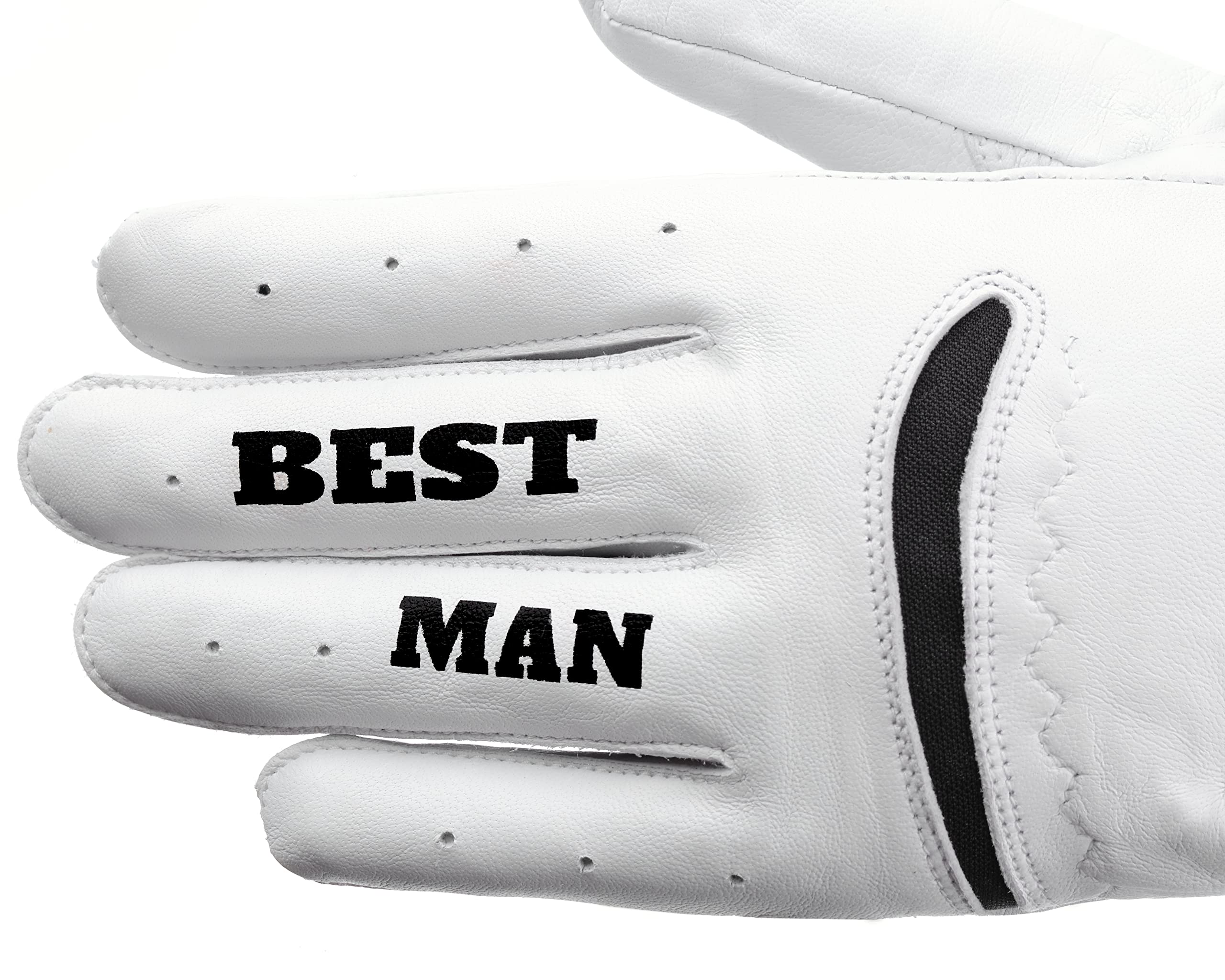 Best Man Cabretta Leather Golf Glove (M/L White)