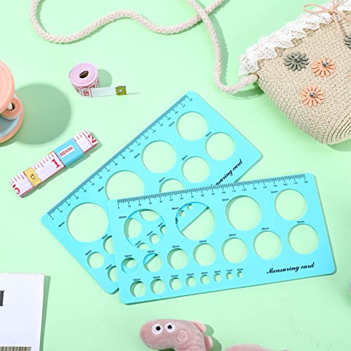 Fuyamp Nipple Ruler,2 Pack Silicone Nipple Ruler with Soft Flange Size Measure Breast Flange Measuring Tool Breast Pump Sizing Tool New Mothers Musthaves(Blue)