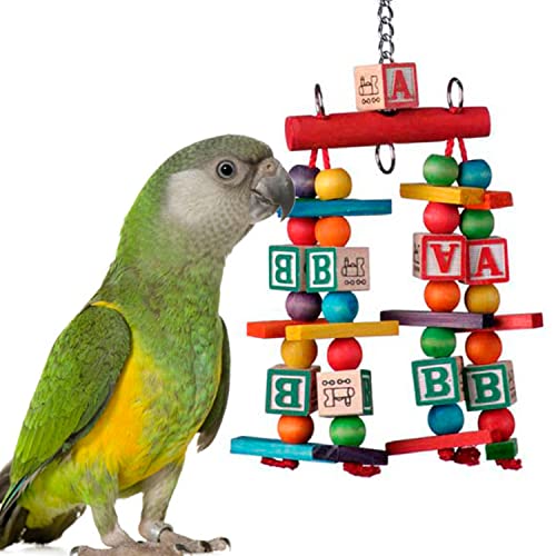 Super Bird Creations SB448 Katy's ABC Jr. Bird Toy, Medium Bird Size, 7" x 5" x 1.5"