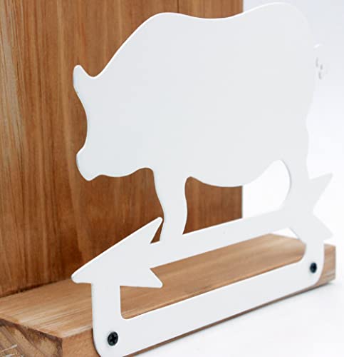 Funly mee Farmhouse Wooden and Metal Pig Design Napkin Holder,Freestanding or Wall-mounted Tissue Dispenser