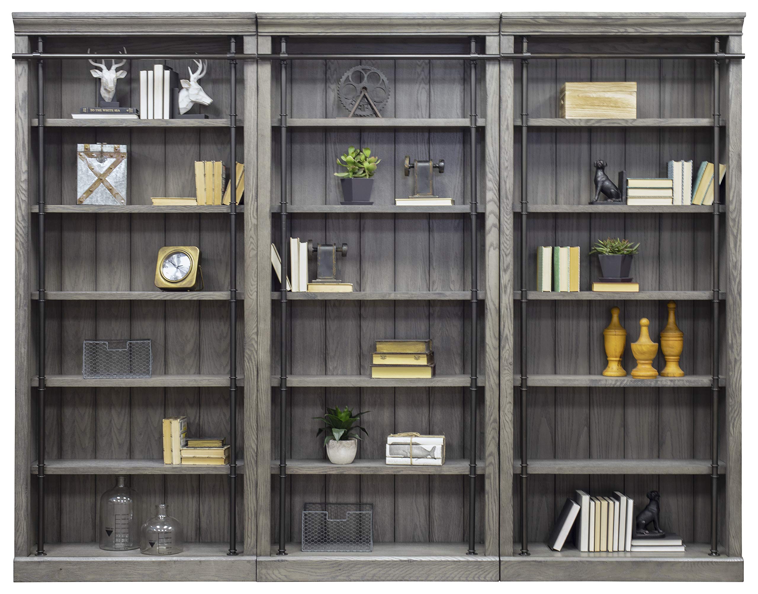 Martin Furniture Avondale 3 Bookcase Wall Gray