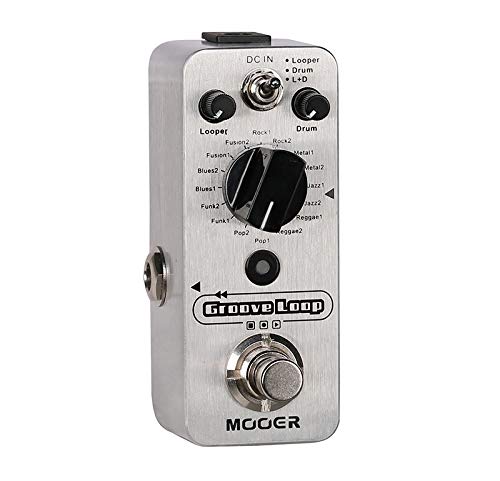 Mooer Groove Loop Drum Machine & Looper Effect Pedal w/ 4 Cables and Polish Clot