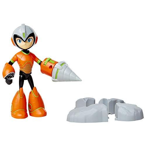 Megaman Fully Charged β Deluxe Drill Man Schematics Articulated Action Figure with Spinning Drill and Break-Apart Boulder Accessory! Based on the new show!