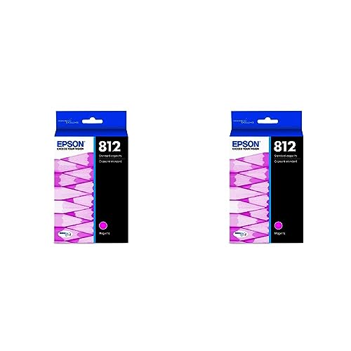 Epson T812 DURABrite Ultra Ink Standard Capacity Magenta Cartridge (T812320-S) for Select Workforce Pro Printers (Pack of 2)