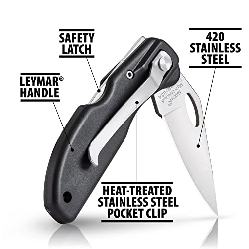 Maxam Falcon VII Lockback 7 (Open) Inch Pocket Knife - Stainless Steel Honed Blade, Textured No-Slip Handle, Carry Clip