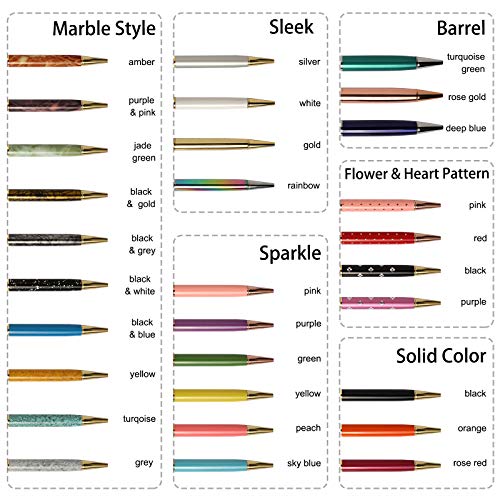 FUNSHOWCASE Floating Liquid Sand Ballpoint Pens Set 40-kit 30 Empty Tube Glitter Pen with 10 Replaced Black and Blue Refills