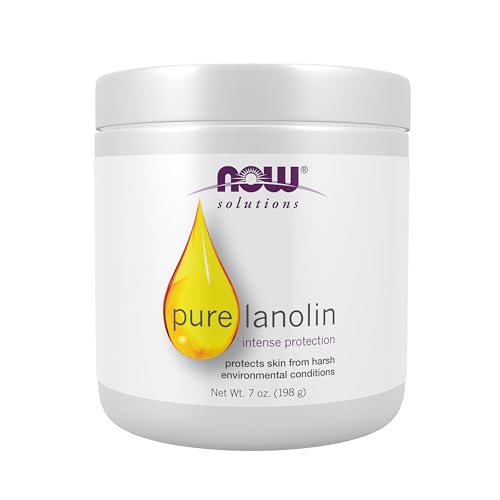 NOW Foods Solutions, Pure Lanolin, Wind and Harsh Environment Skin Protectant, Thick Jelly, For Rough Dry Skin, 7-Ounce