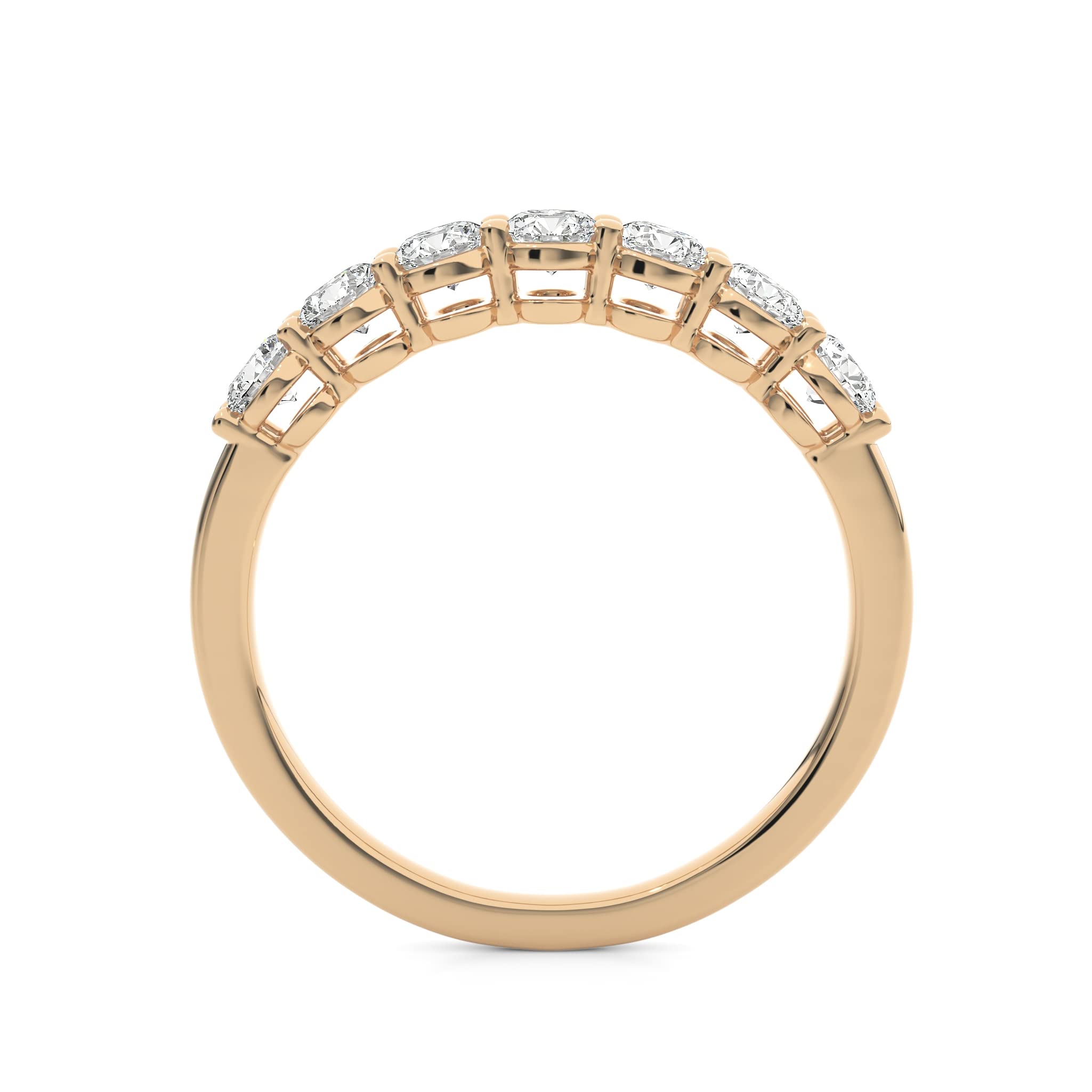 Buy Jewels Solid 10k Gold Wedding Band Moissanite Half Eternity Anniversary Ring For Women (G-H Color) (Rose Gold, 7.5)