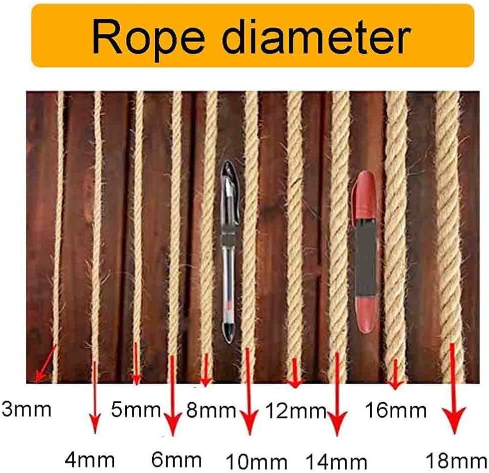 Child Safety Net Heavy Duty Natural Thick Jute String Hemp Rope Decorations Nets Plant Climbing Decorative Netting Patios and Railing Stairs Netting Bar Decoration net 12mm*15cm(Si
