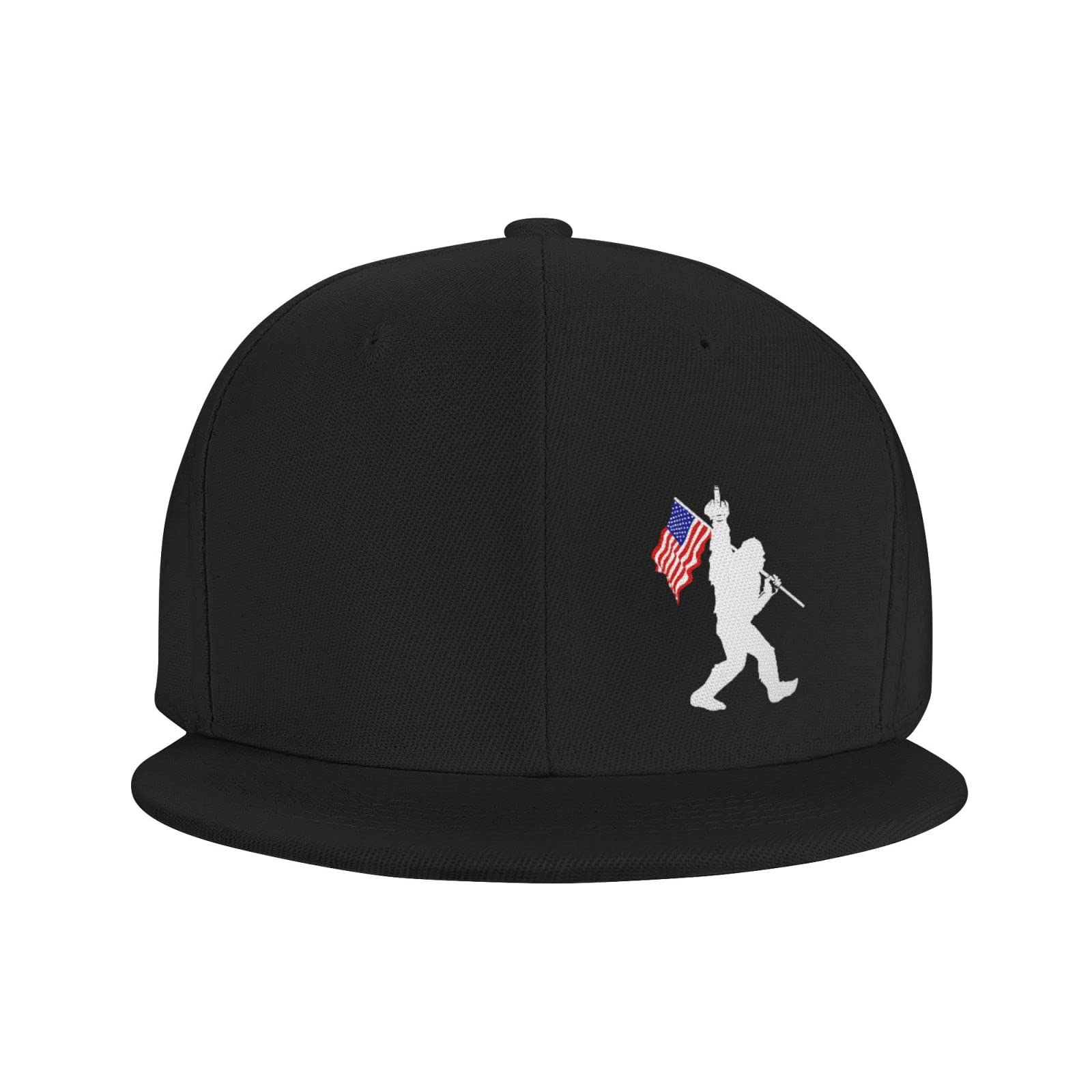 BUIAYEIER Bigfoot Sasquatch Snapback Hat Flat Brim Baeball Cap Black Adjustable Hip Hop Flat Bill Cap for Woen Men