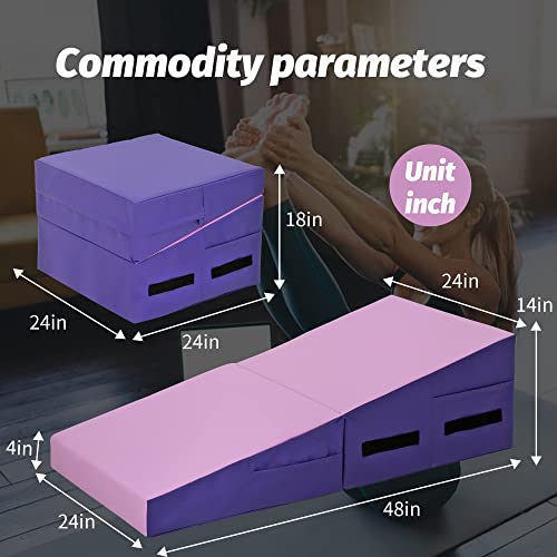 BestMassage Gymnastics Mat Incline Mat Tumbling Mat Folding Gymnastic Tumbling Mat Indoor/Outdoor Exercise Mat Home Gym Yoga Mat with Handle