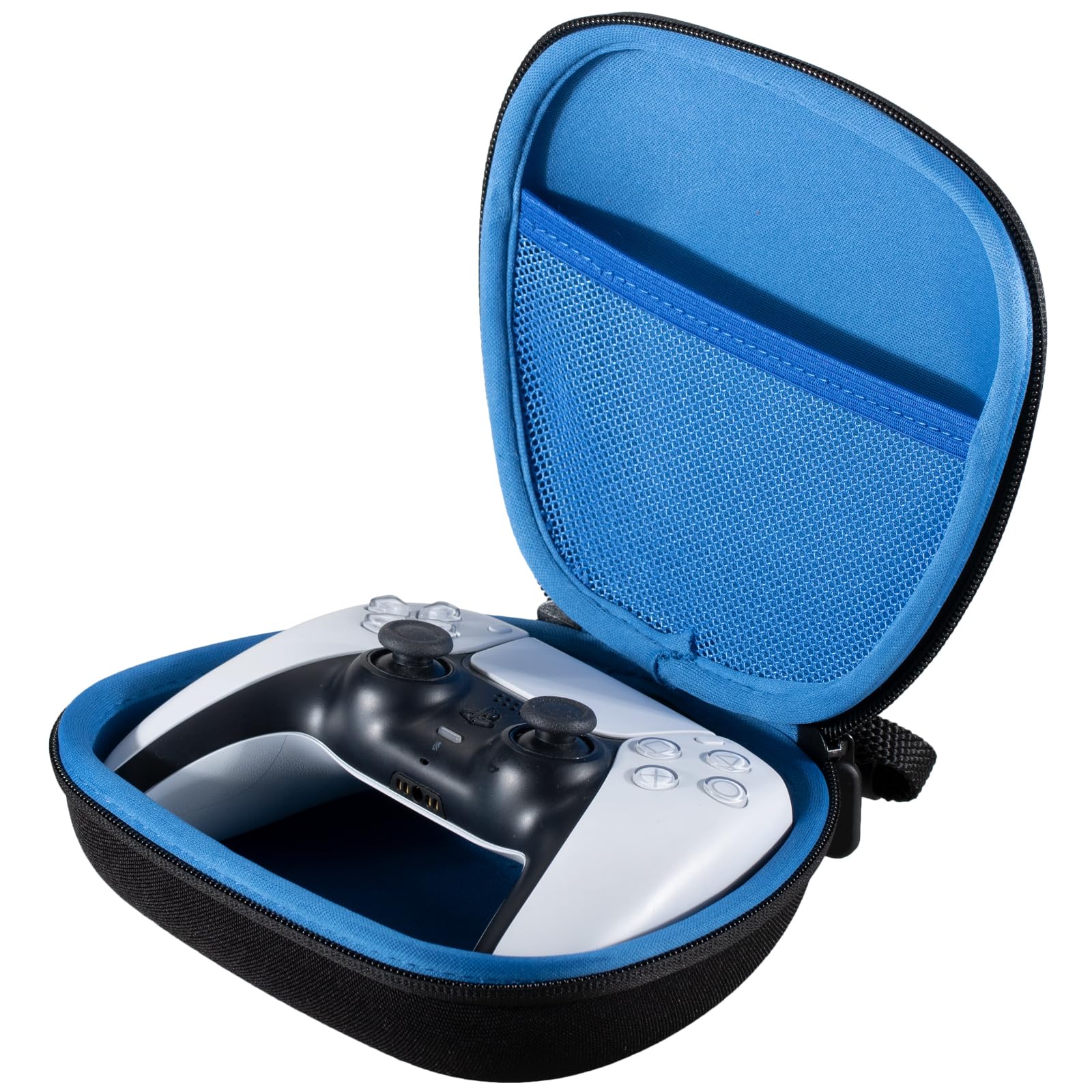 PlayRealm Travel Case Rechargeable by Cable Compatible with PS5,PS4,Xbox Series/One, Switch Pro Controller (Camou Blue)