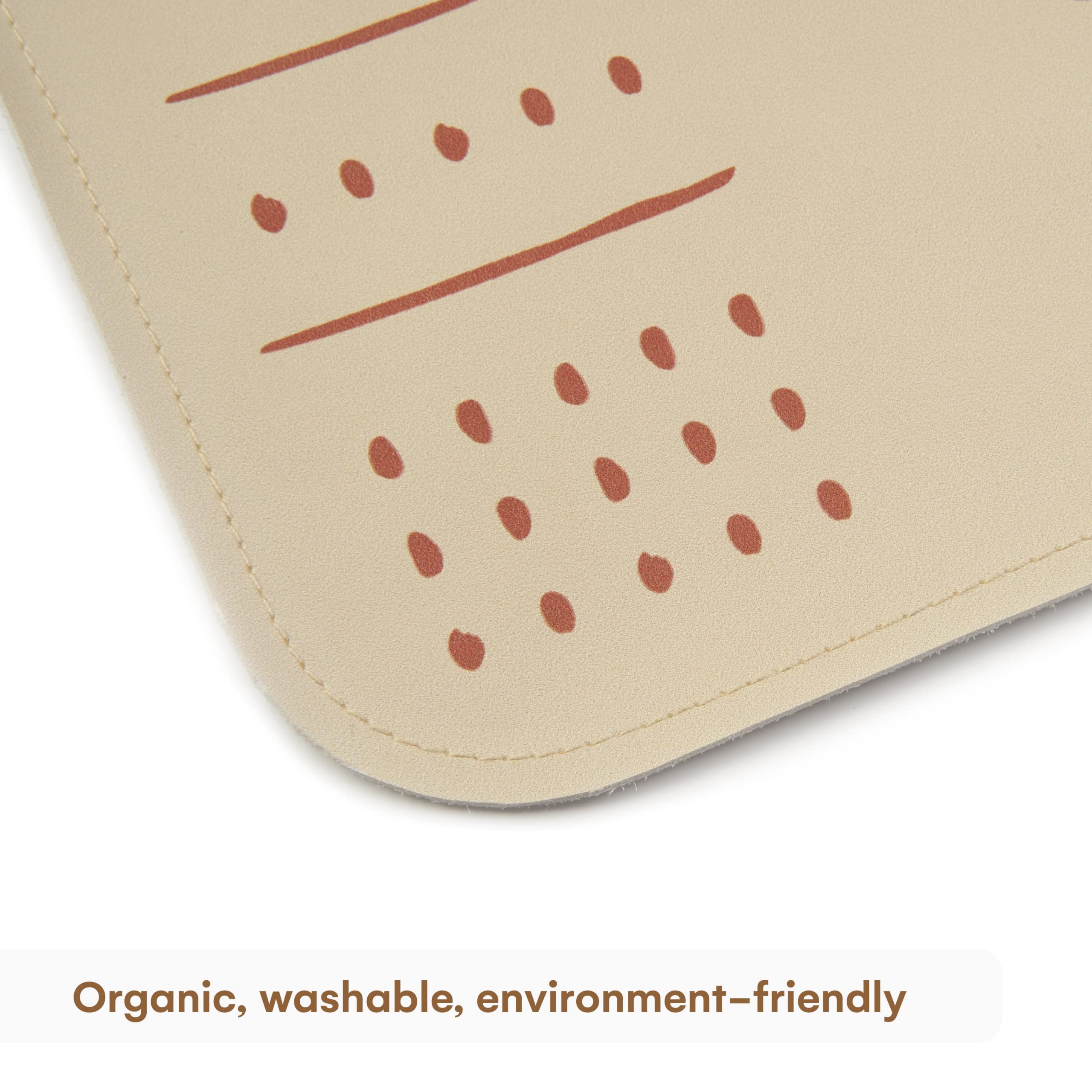 CHILDLIKE BEHAVIOR Vegan Leather Baby Changing Pad- Wipeable Portable changing Pad for Babies- Perfect for Travel- Foldable and Waterproof changing mat - Breathable and Gentle on Babys Skin-Grey 16x30