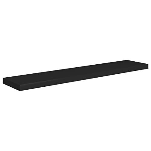 DYRJDJWIDHW Floating Wall Shelves 2 pcs Bookshelf for Bedroom,Shelves,Wood Bookcase,Suitable for Bedroom, Office, Living Room, Study,Black 47.2"x9.3"x1.5" MDF