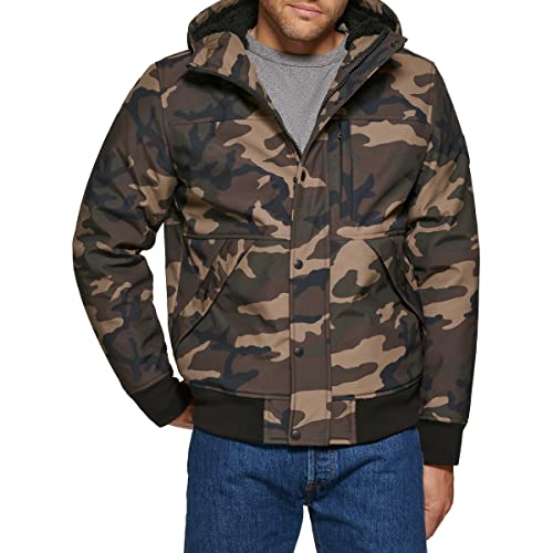 Levi's Men's Soft Shell Sherpa Lined Hoody Bomber Jacket, Camouflage, XX-Large