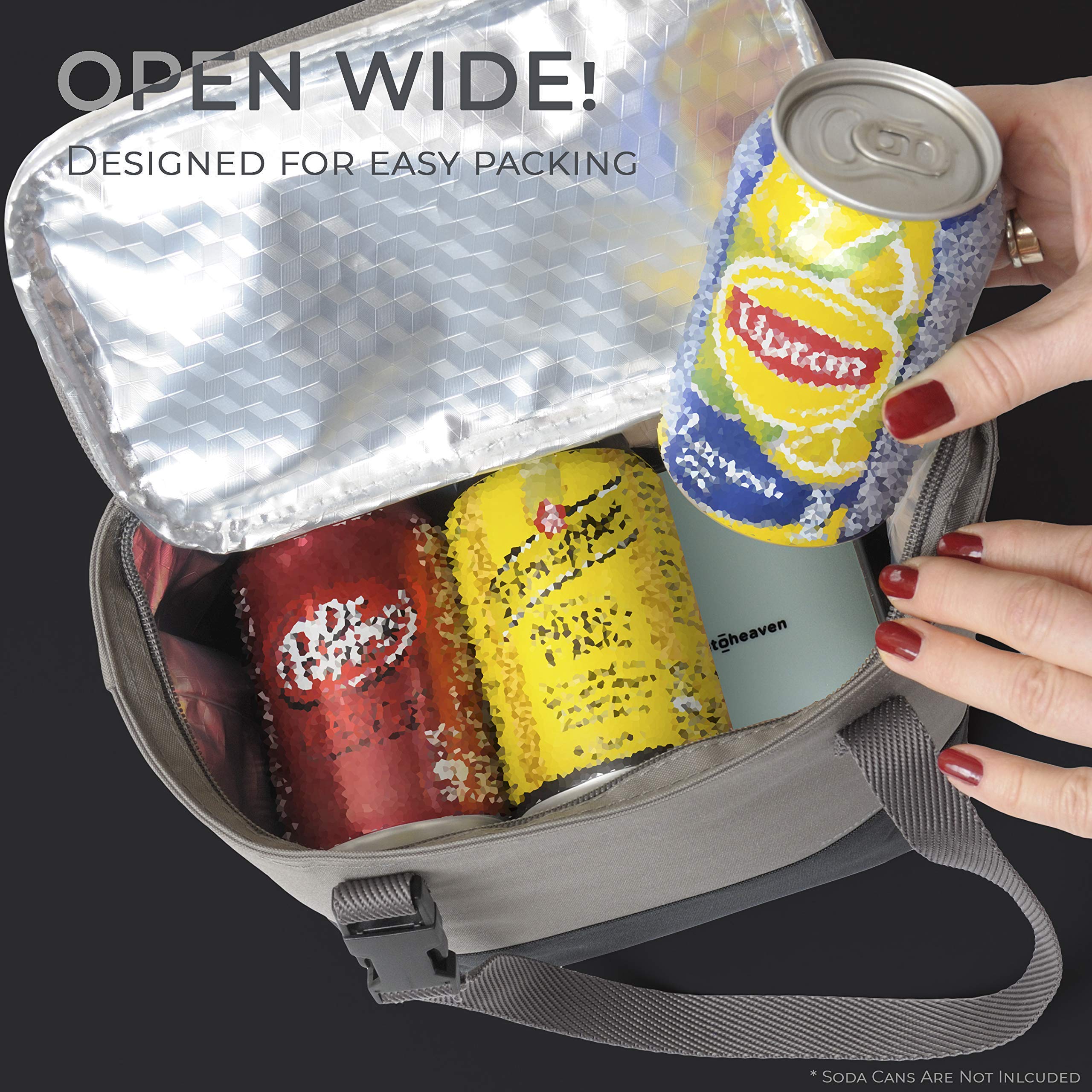 Bentoheaven Premium Bento Lunch Box with Insulated Lunch Bag - Includes Sauce Cup, Divider, Cutlery & Chopsticks - Made of Durable Aluminum and Foam