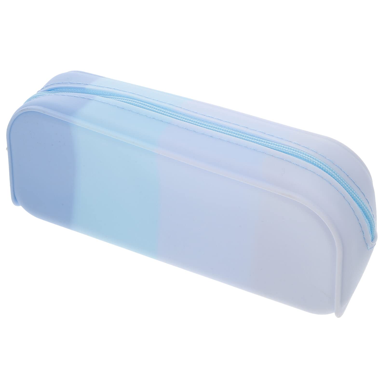 Silicone Pencil Case Pouch Bag Candy Color Pencil Case Cute Pen Case Silicone Pencil Case Small Cute Aesthetic Zipper Pencil Pouch for Travel Cosmetics Makeup Sky-blue