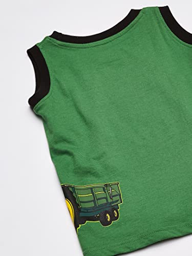 John Deere boys Muscle T-shirt T Shirt, John Deere Green Black, 4 US