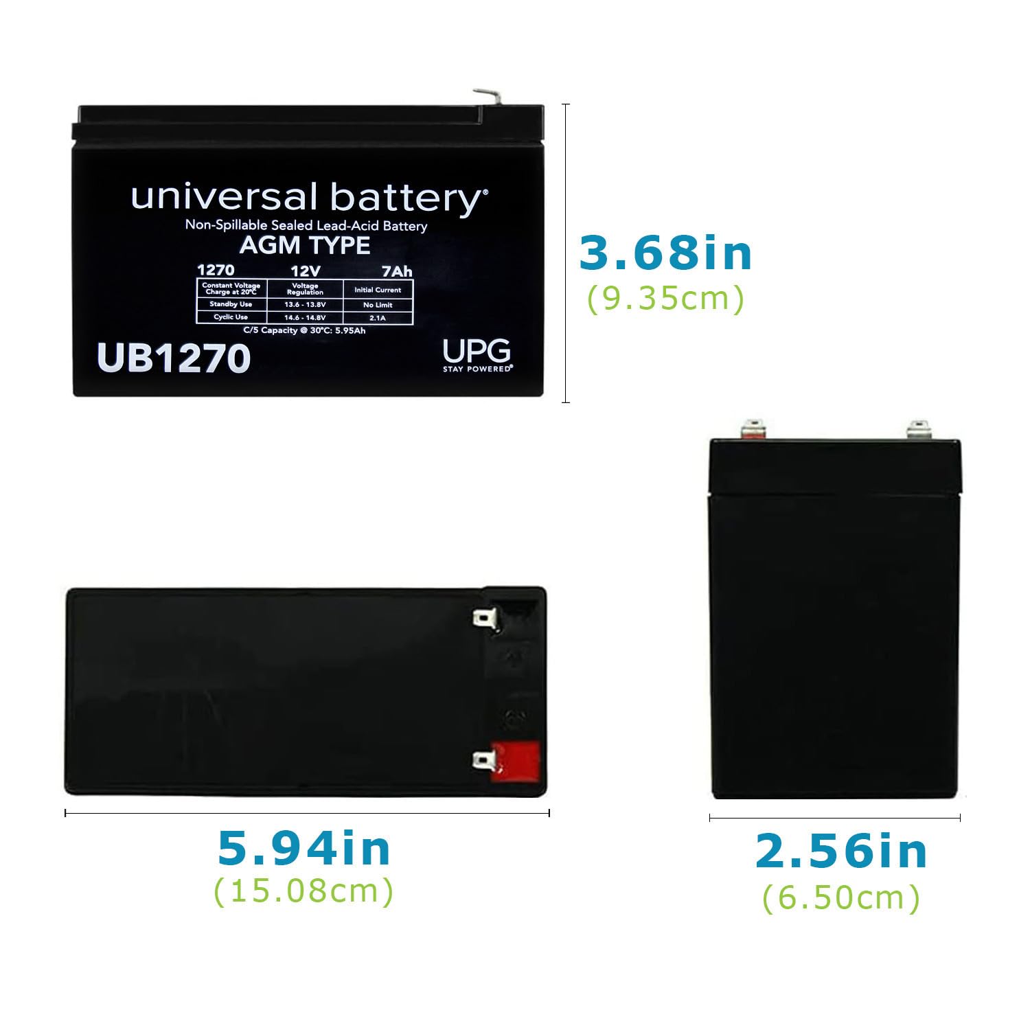 Universal Power Group UPG Security Alarm System Battery 12V 7.2AH SLA Security Certified-Electronics