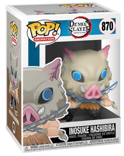 POP Demon Slayer - Inosuke Hashibira Funko Vinyl Figure (Bundled with Compatible Box Protector Case), Multicolor, 3.75 inches