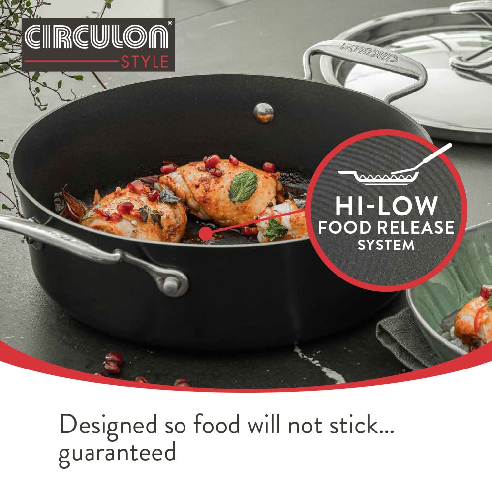 Circulon Style Hard Anodised Skillet, 28cm