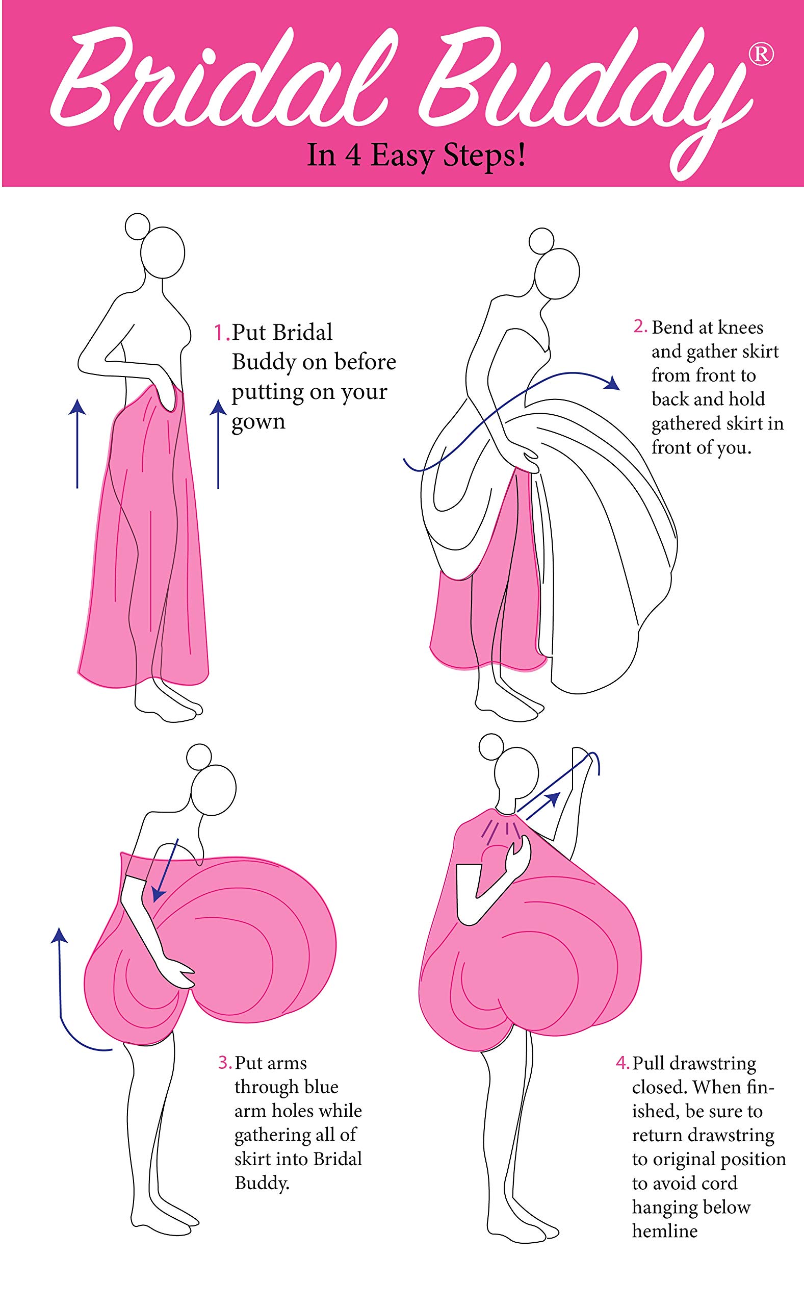 Bridal Buddy Wedding Dress Slip Drawstring Underskirt Accessory β As Seen on Shark Tank