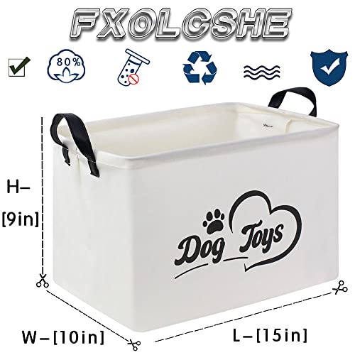 FXOCSHE Rectangular Dog Basket Collapsible Toy storage box Waterproof coating toy box cute dog toy bin Kids Gift Basket Home Decor(Lucky love dog)