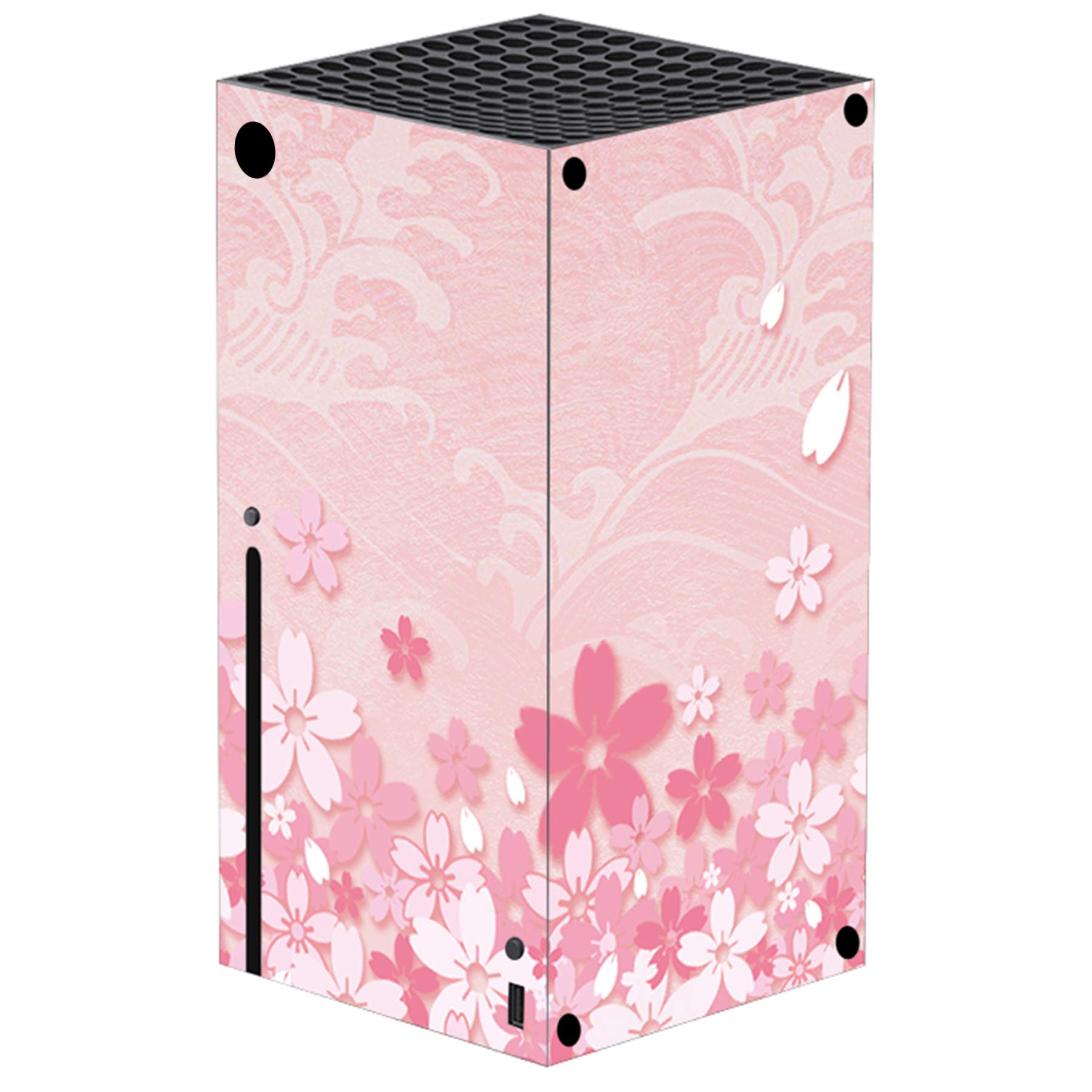 PlayVital Cherry Blossoms Petals Custom Vinyl Skins for Xbox Series X, Wrap Decal Cover Stickers for Xbox Series X Console Controller
