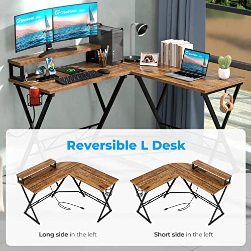 GreenForest Bundles of Folding Desk and L Shaped Desk