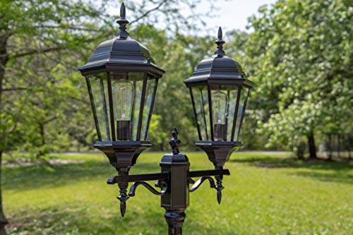 Kenroy Home 93434ORB Villa Lanterns, 2 Light Portable Post, Oil Rubbed Bronze