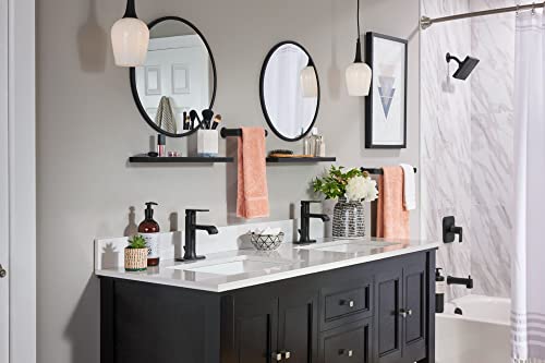 Moen Genta Matte Black Modern 6.8-Inch Length Hand-Towel Bar for Bathroom or Kitchen, BH3886BL (Pack of 2)