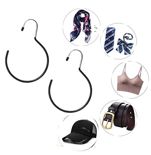 GXLQIJU Belt Ring Hanger Scarf Hangers,Multi-use Hanging Hook Closet Organizer for Belts,Shawls Scarves,Ties,Hat Rack(5 Pack, Black)