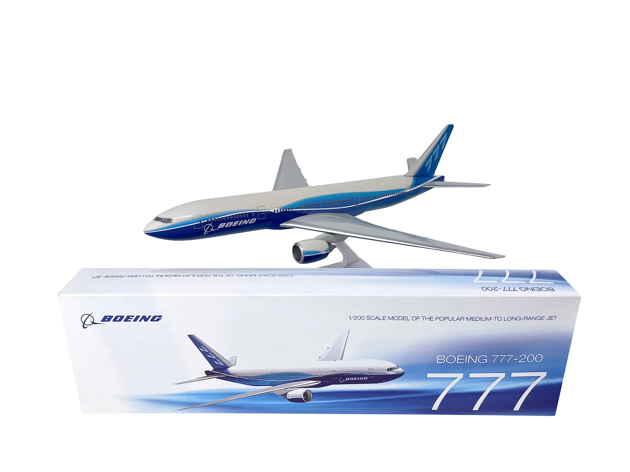 Flight Miniatures Boeing Demo (04-Cur) 777-200 1:200 Scale - Plastic Snap-Fit Model Airplane - Collectible Replica of Boeing Aircraft Part #ABO-77720H-029