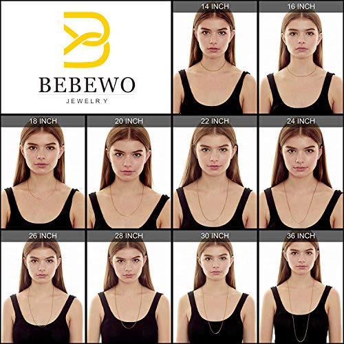 BEBEWO 14K Yellow Gold 1mm, 1.35mm Cable Chain Necklace for Women, Solid Gold Spring Clasp O Cable Chain Necklace 16inch-20inch