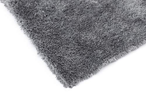 The Rag Company - Eagle Edgeless 600 (3-Pack) Professional Korean 70/30 Blend Super Plush, Microfiber Auto Detailing Towels, Buffing & Polishing, 600gsm, 16in x 16in, Dark Grey