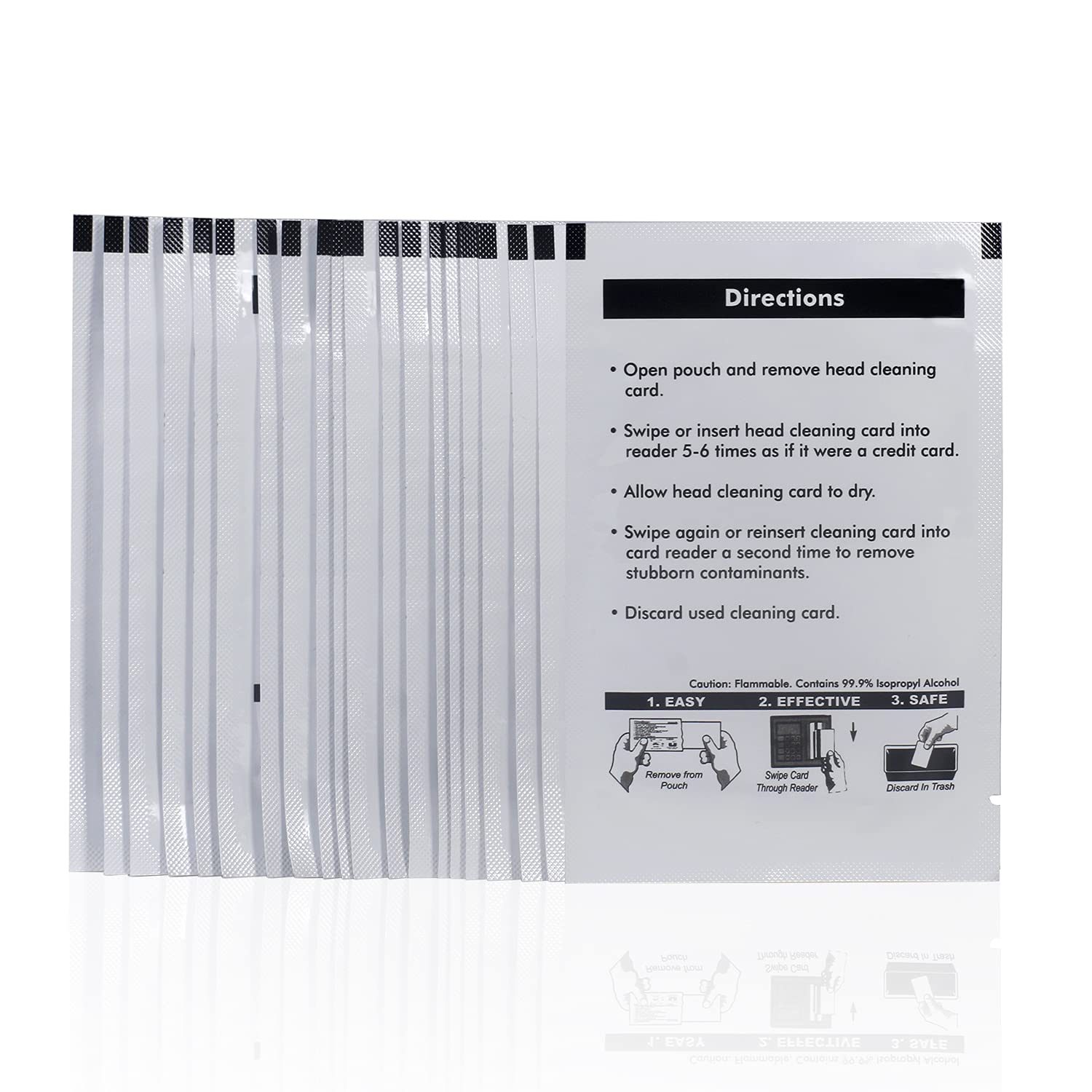 GUTANWU CR80 Cleaning Cards, Dual Side Card Reader Cleaner, POS Swipe Terminal Cleaning Cards (10pcs)