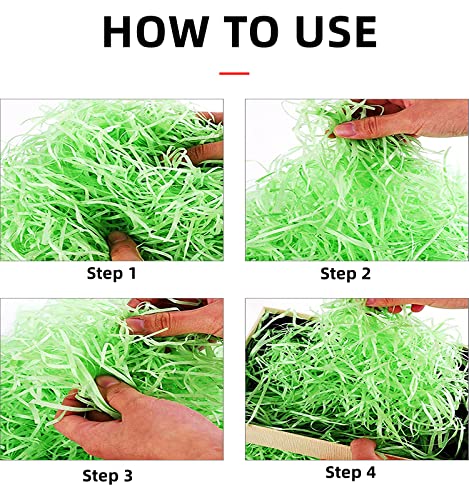Easter Grass Green Crinkle Paper Shred Filler for Gift Wrapping, Basket Filling, Party Decoration, Basket Grass Stuffers(8 oz)