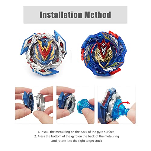 Gytobytle 8 Bey Spinning Top Valtryek Launcher Battling Set, Blade Burst Surge Metal Fusion with Box for Boys Kids