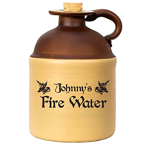 Thousand Oaks Barrel Co. Personalized Glass Moonshine Jug 750ml (0.2 gallon) - Traditional Style Engraved Glass Liquor Decanter Bottle with Cork Stopper and Finger Ring, Ideal for XXX Moonshiner (MJ1)