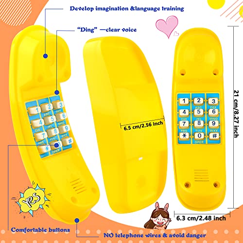 Haconba 2 Pack Swingset Phone Toys Playground Swing Set Telephone Plastic Pretend Play Telephone with Numeric Key for Kids Outdoor Playground Treehouse Accessories (Yellow, Red)